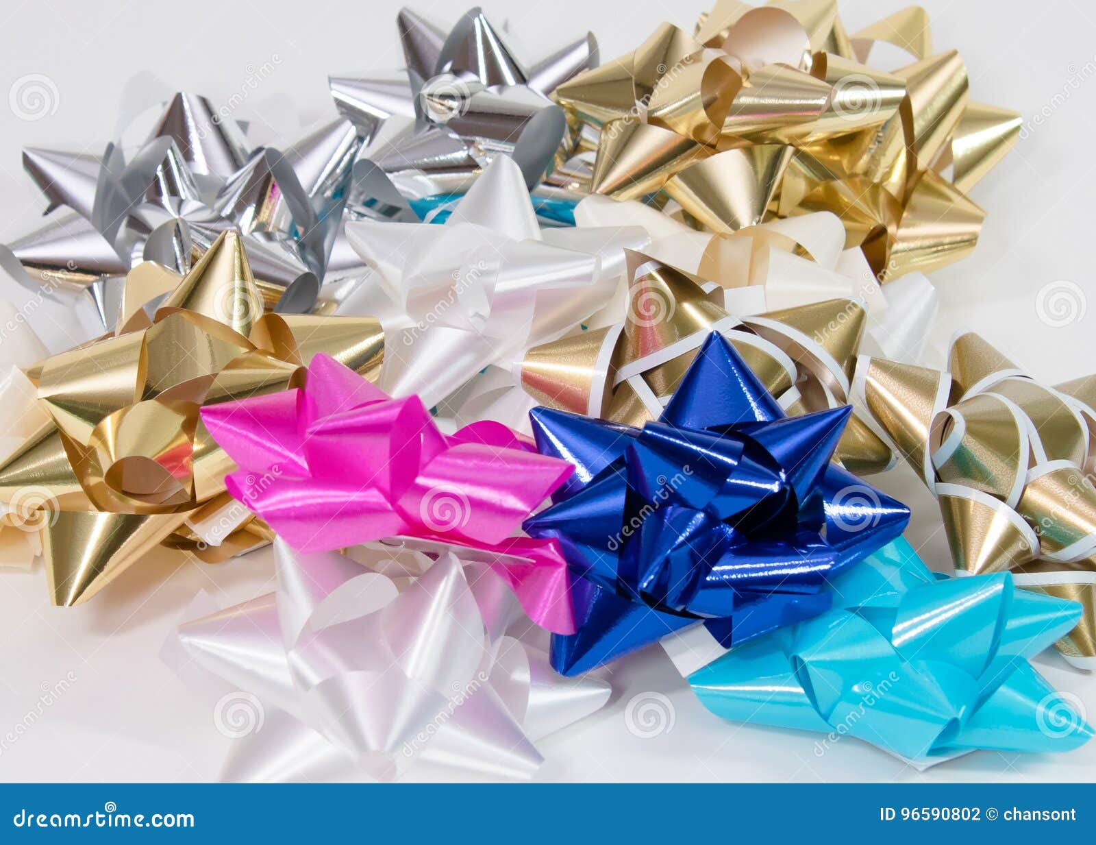 Cheerful Collection of Gift Bows Stock Photo - Image of celebrate ...
