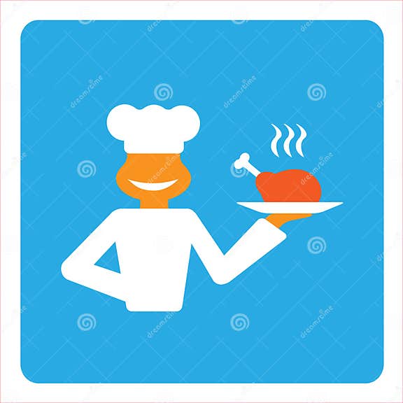 Cheerful cook stock vector. Illustration of blue, food - 6135452