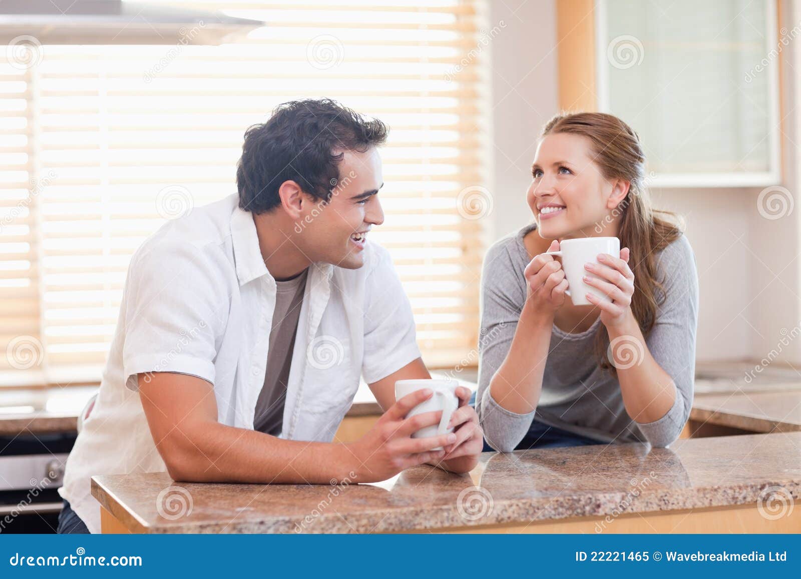 Cheerful Couple Having Coffee Together Stock Image - Image of together ...