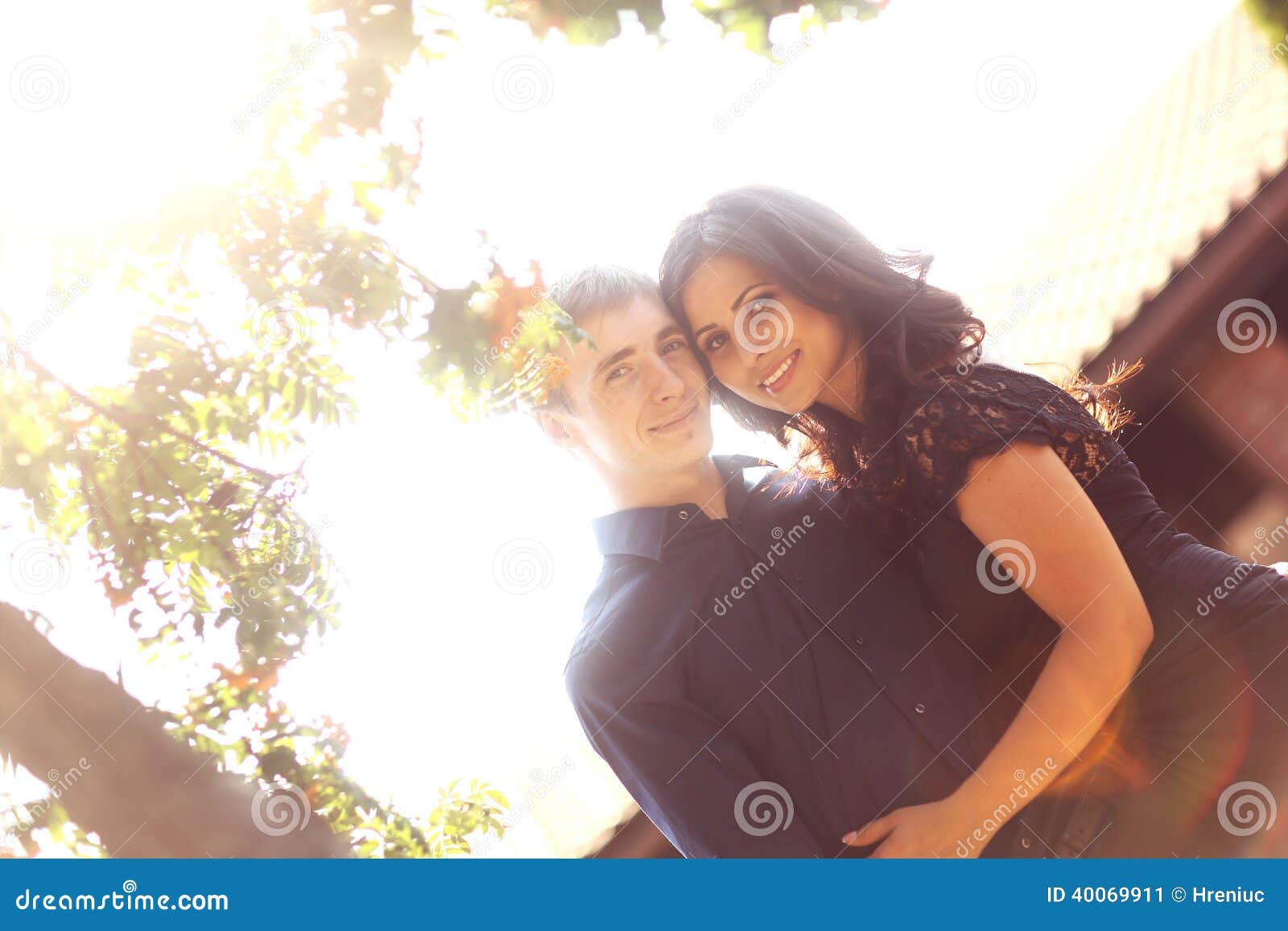 Cheerful Couple Having Fun in Sunlight Stock Image - Image of ecstatic ...