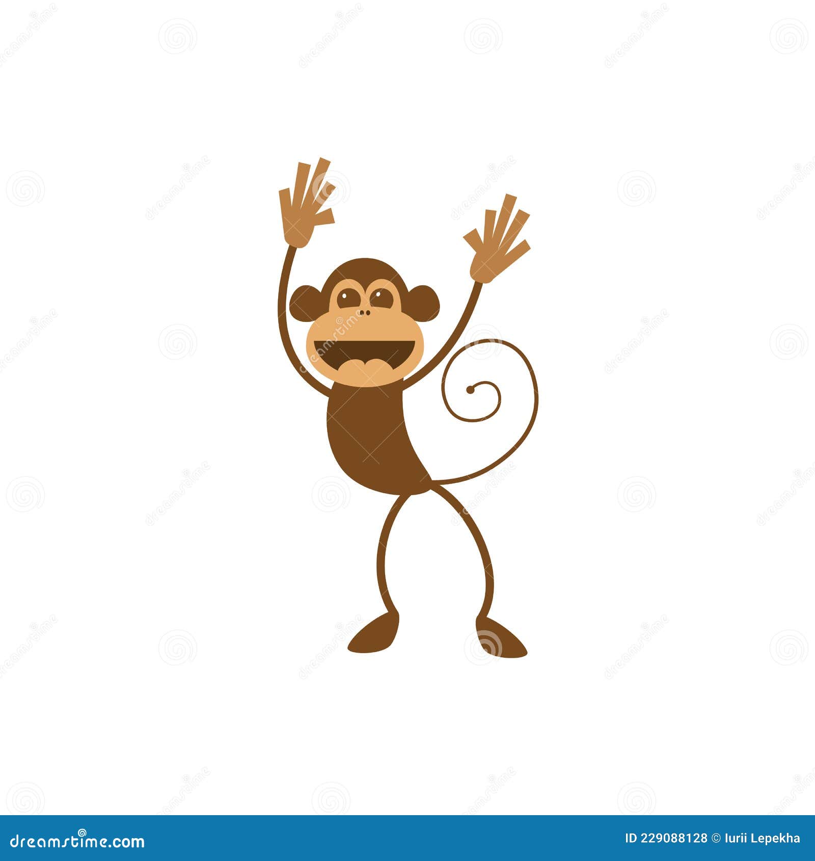Cheerful, Creative Monkey Character. Character for Design. Vector ...