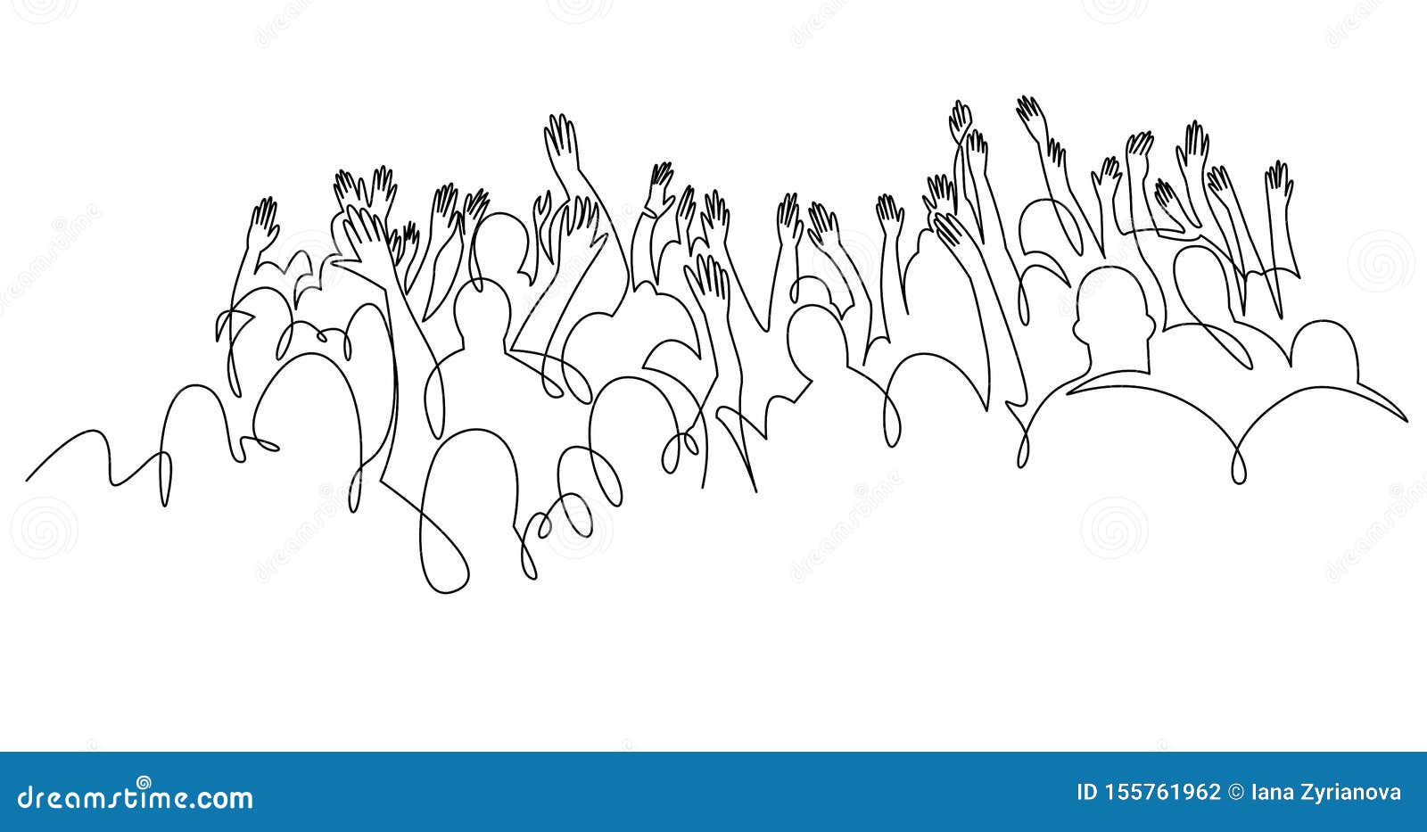 Cheerful Crowd Cheering Illustration. Hands Up. Group Of Applause ... Cheerful Crowd Cheering Illustration. Hands Up. Group Of Applause ...