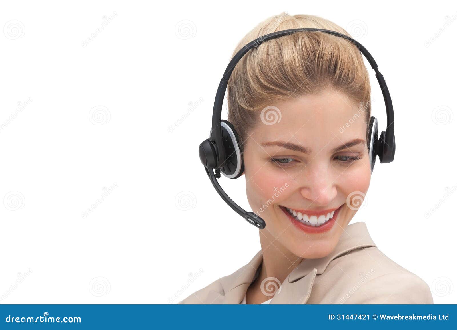 Cheerful Customer Service Agent Stock Image - Image of communication ...