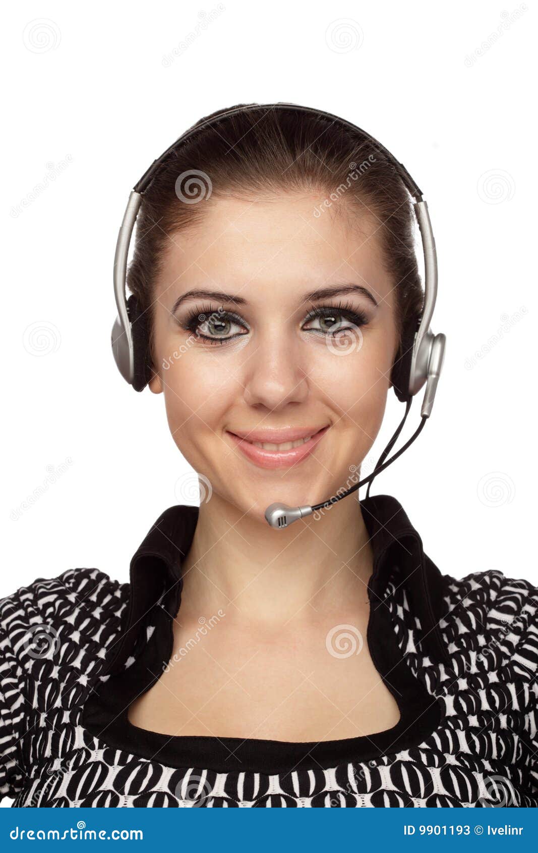 Cheerful Customer Service Operator Stock Image - Image of office, young ...