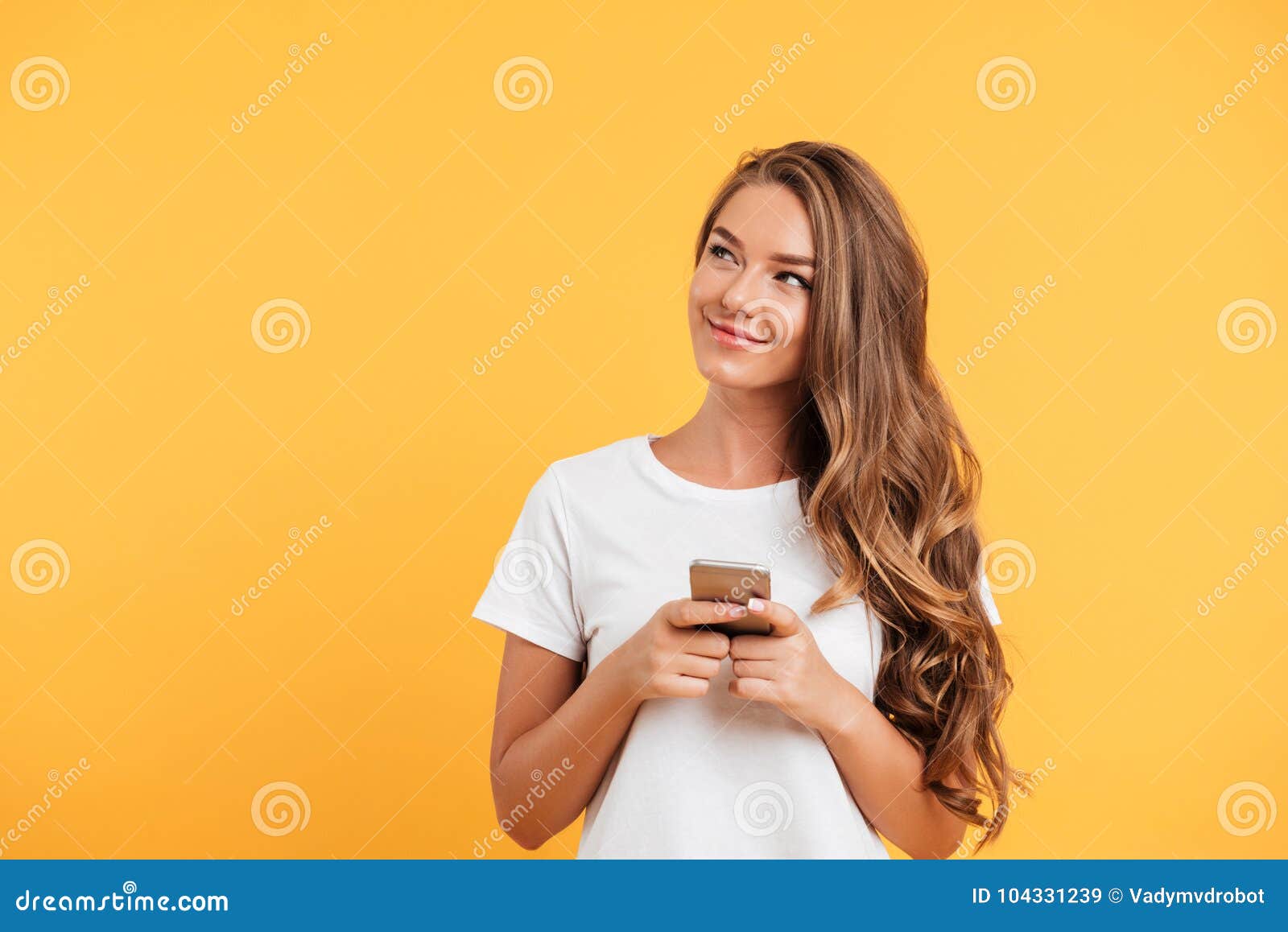 Cheerful Cute Beautiful Young Woman Chatting by Mobile Phone Stock ... Cheerful Cute Beautiful Young Woman Chatting by Mobile Phone Stock ...