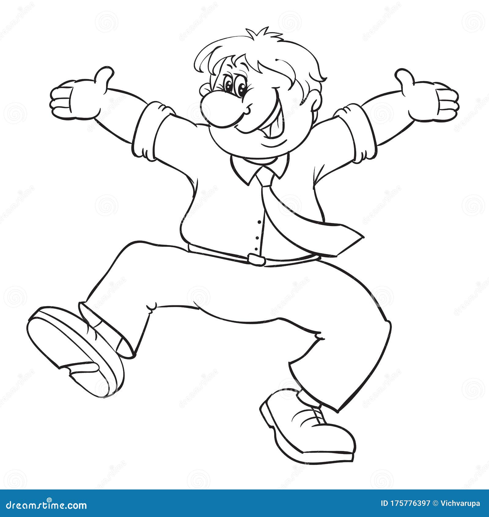 Cheerful Dancer Dancing Russian Dance, Cartoon, Isolated Object on ...