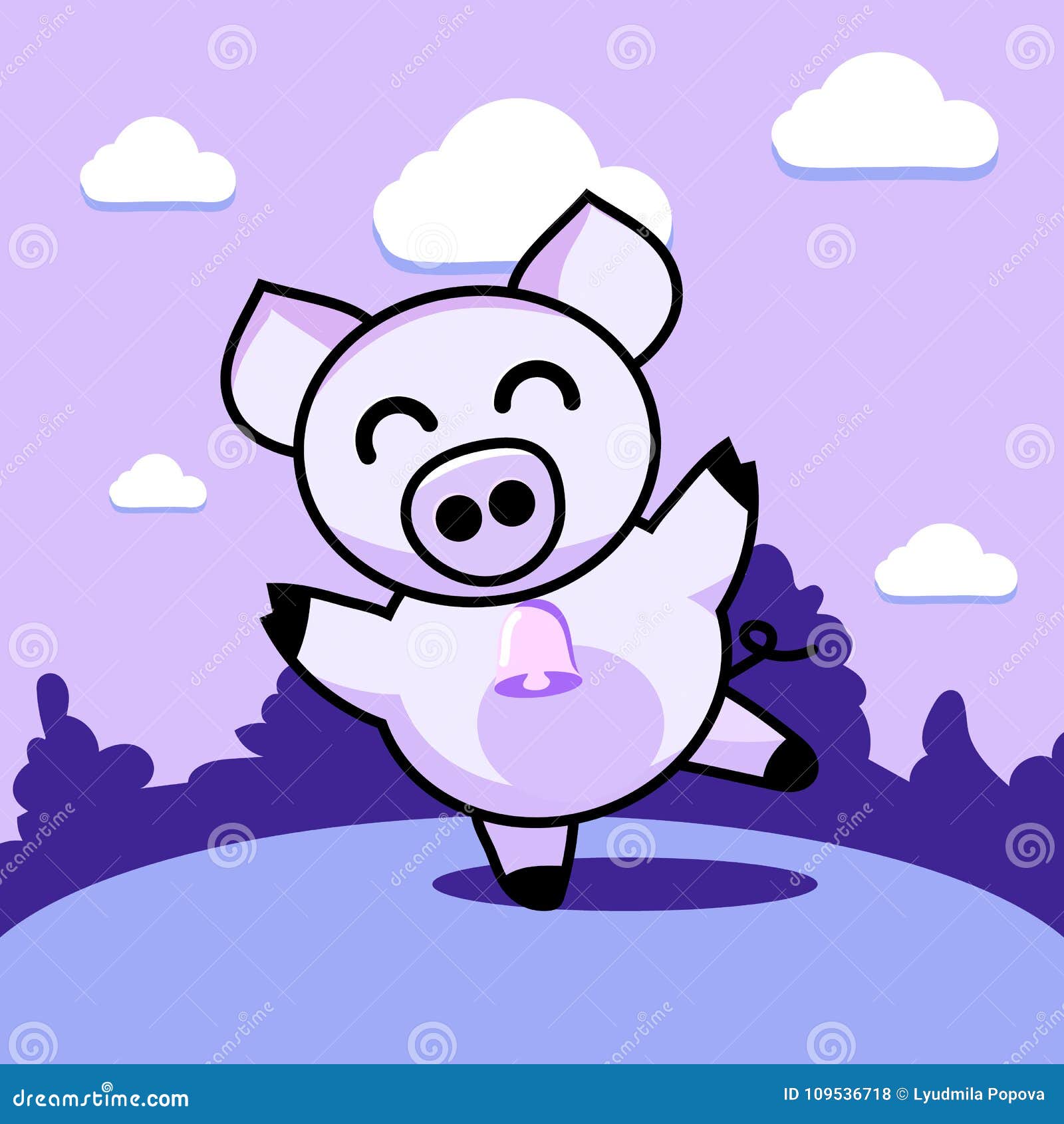 Cheerful dancing pig stock illustration. Illustration of fauna - 109536718