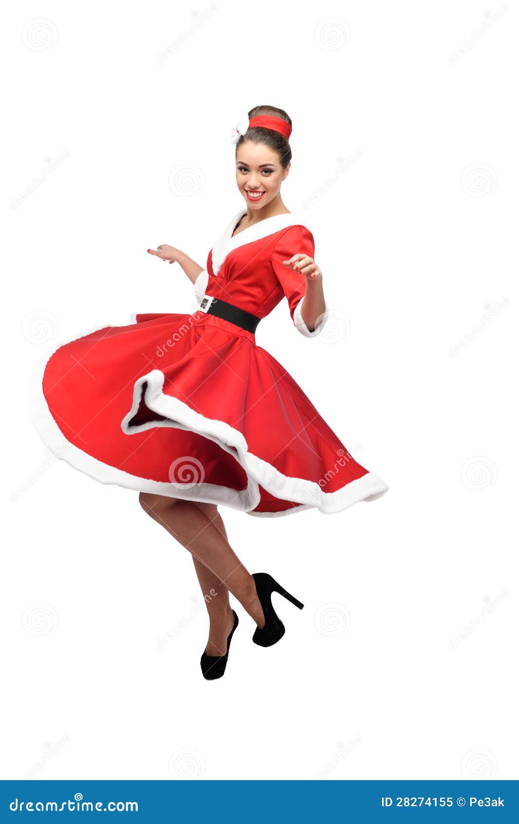 Cheerful Dancing Retro Girl Stock Image - Image of fashion, people ...