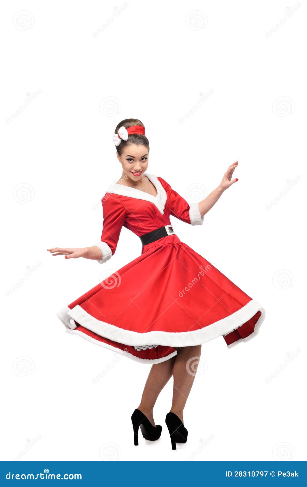 Cheerful Dancing Retro Girl Stock Image - Image of person, studio: 28310797