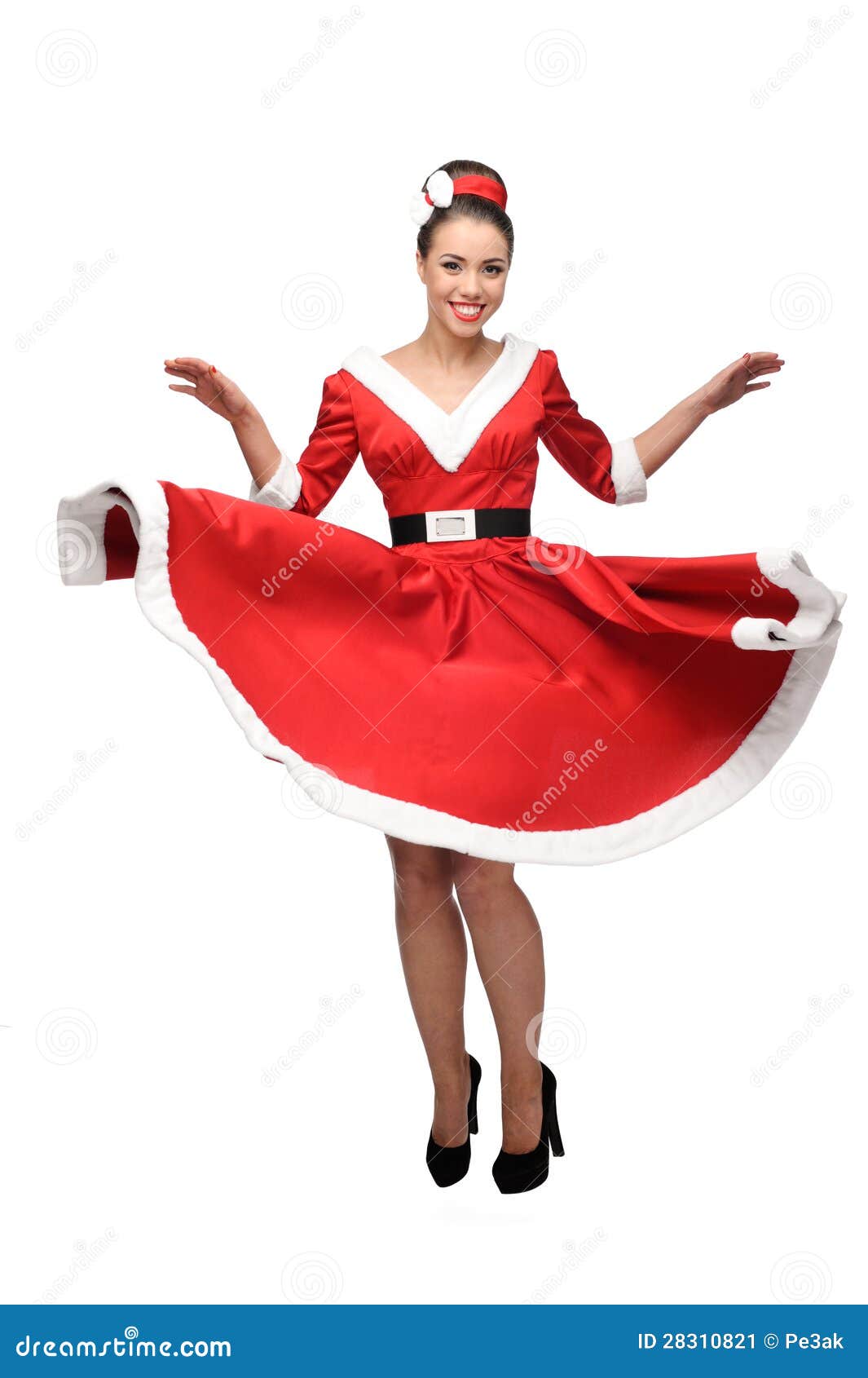 Cheerful Dancing Retro Girl Stock Image - Image of cheerful, happy ...