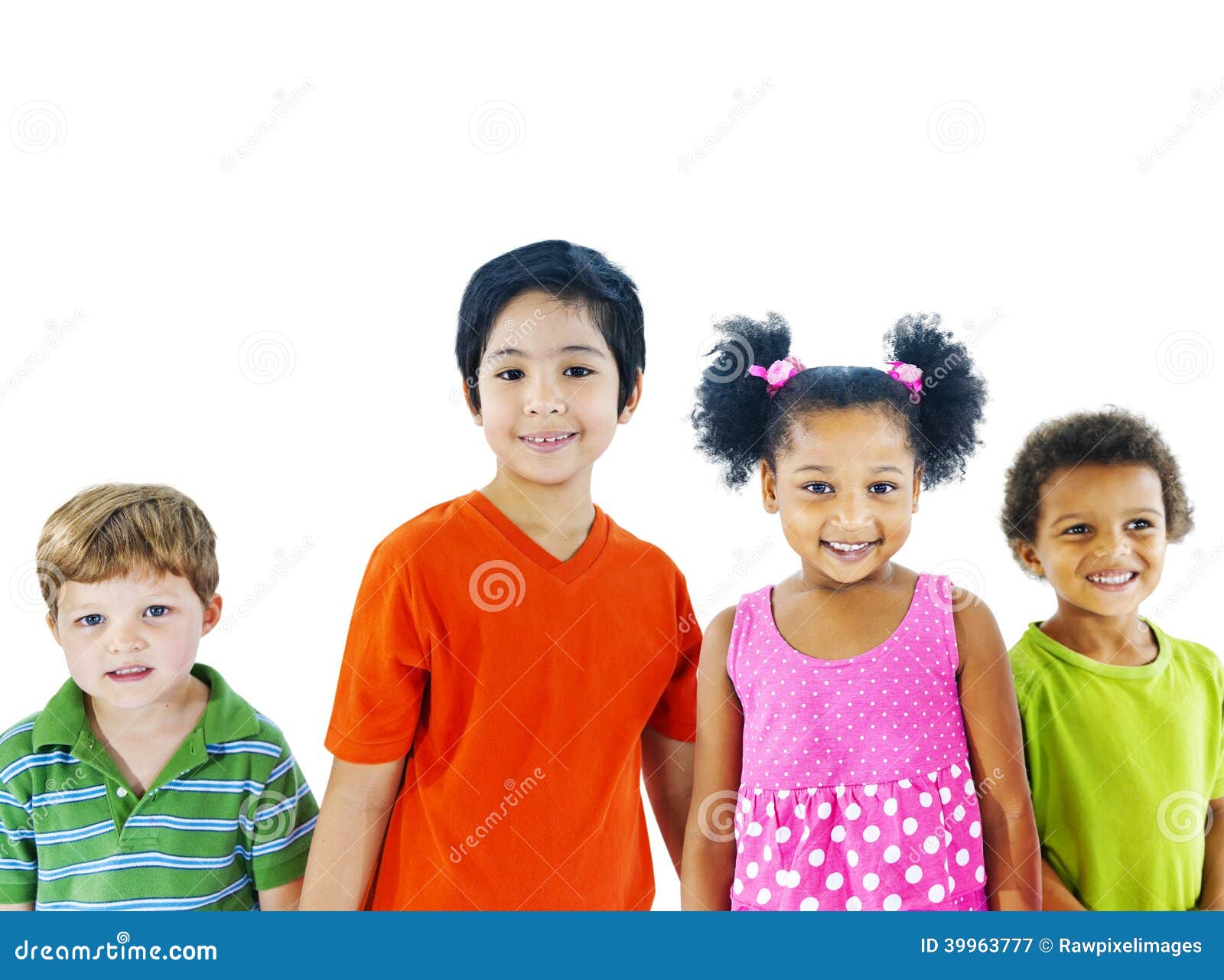 Cheerful Diverse Kids Holding Hand Stock Image - Image of education ...