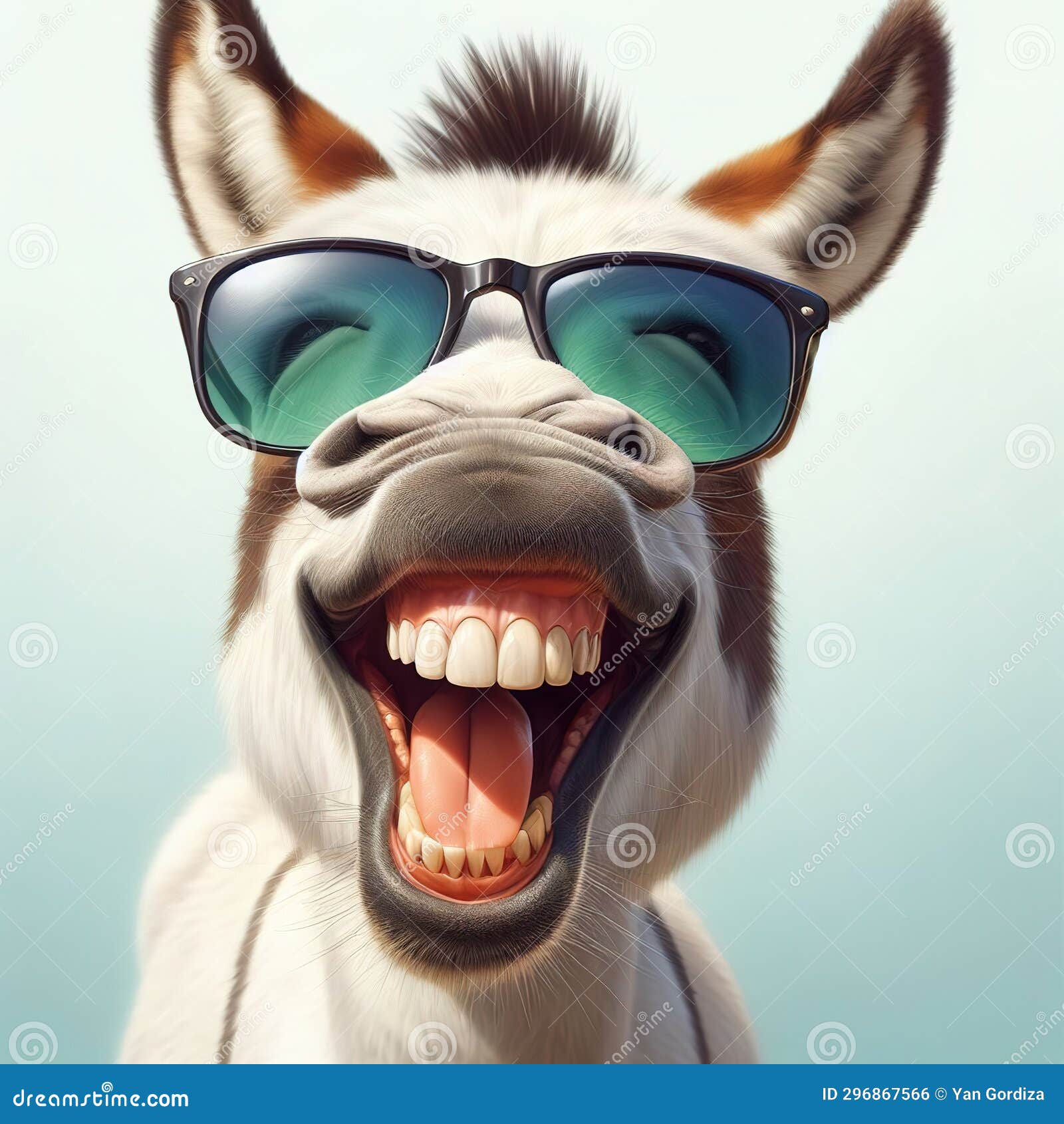 Cheerful Donkey Smiling. Generative AI Stock Illustration ...