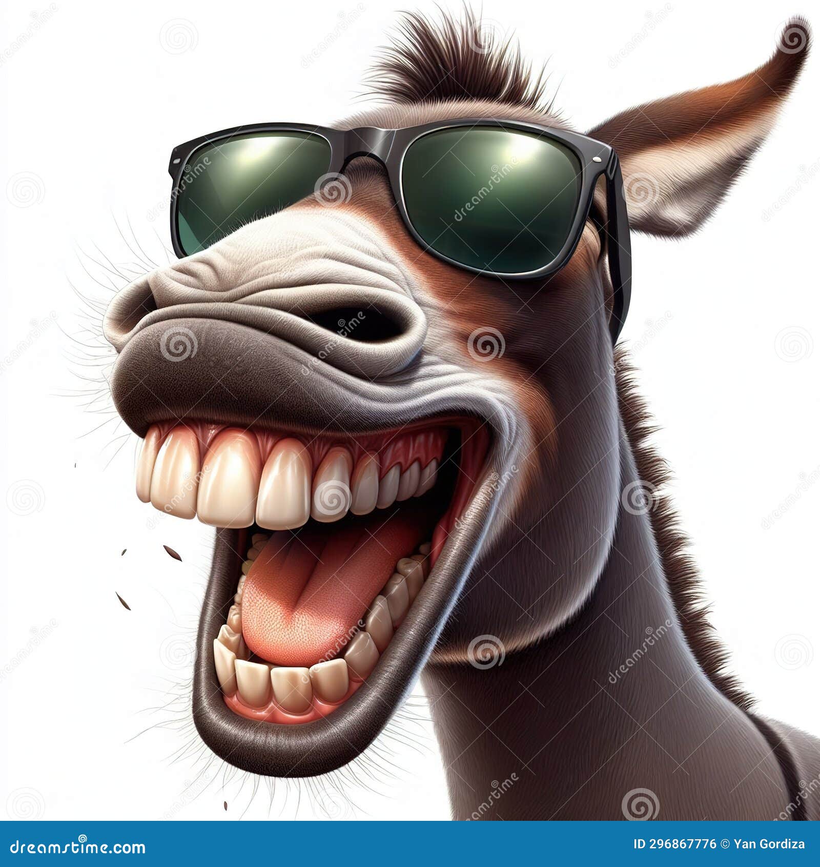 Cheerful Donkey Smiling. Generative AI Stock Illustration ...