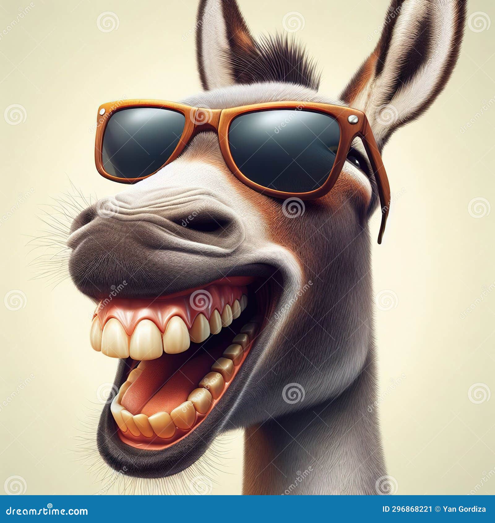 Cheerful Donkey Smiling. Generative AI Stock Image - Image of horse ...