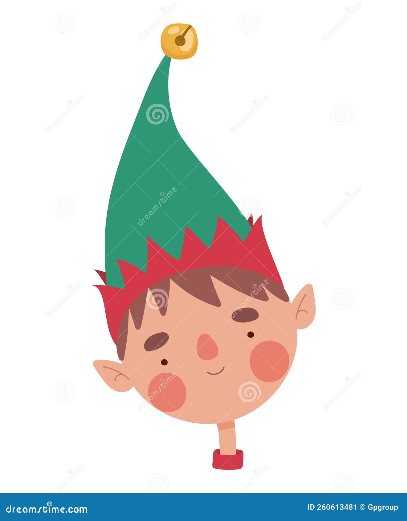 Cheerful elfman face stock vector. Illustration of christmas - 260613481