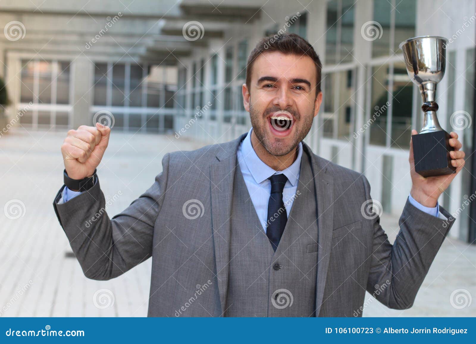 Cheerful Employee of the Year Stock Image - Image of achievement ...