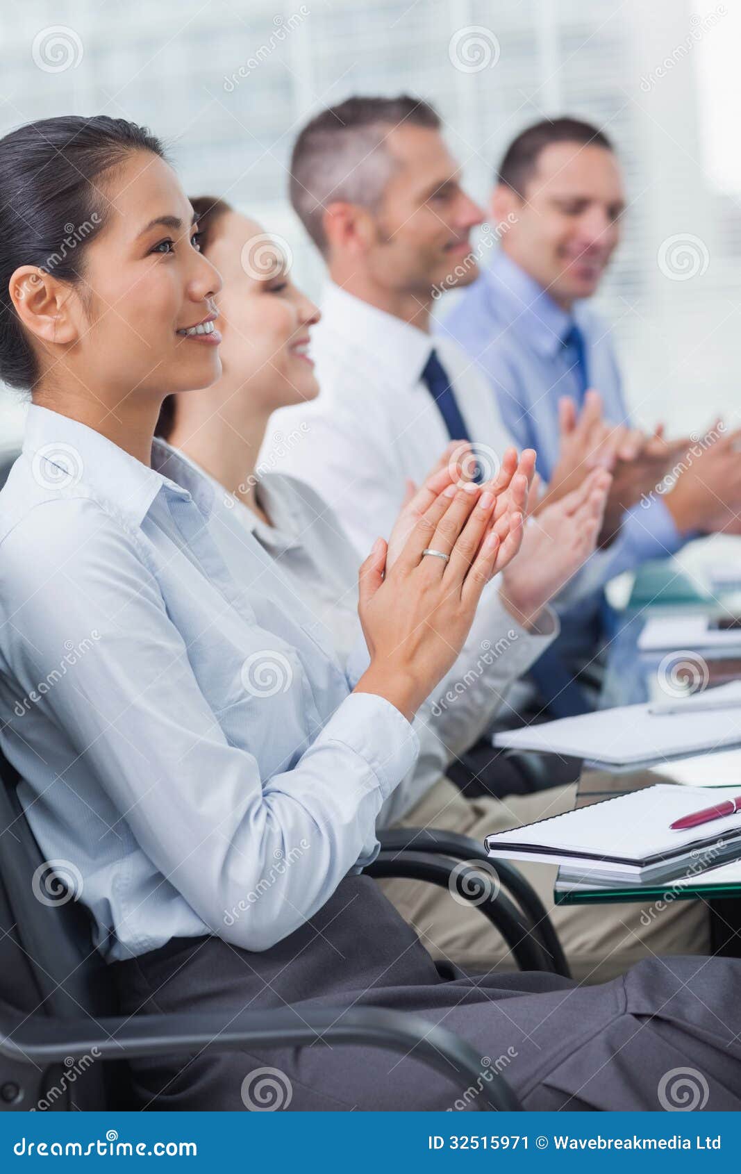 Cheerful Employees Applausing after Presentation Stock Image - Image of ...