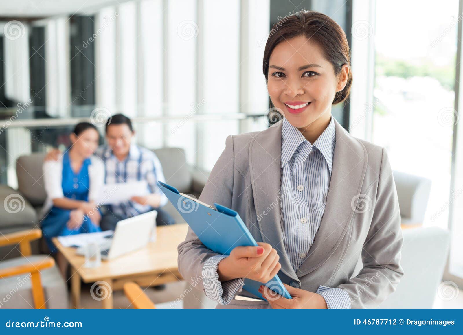 Cheerful estate agent stock photo. Image of focus, cheerful - 46787712
