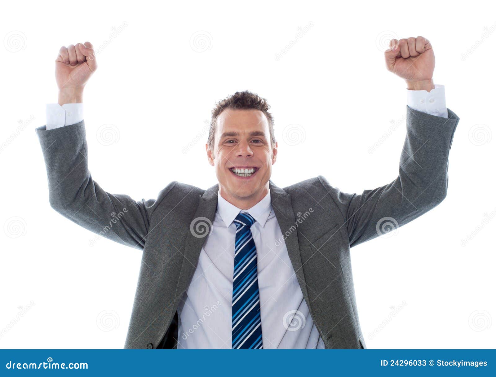 Cheerful Excited Business Executive Stock Image - Image of background ...