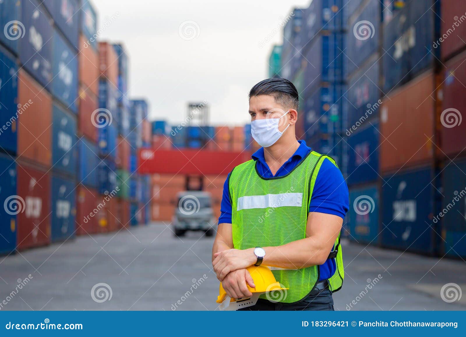 Cheerful Factory Worker Man Holding Hard Hat and Looking Forward ...