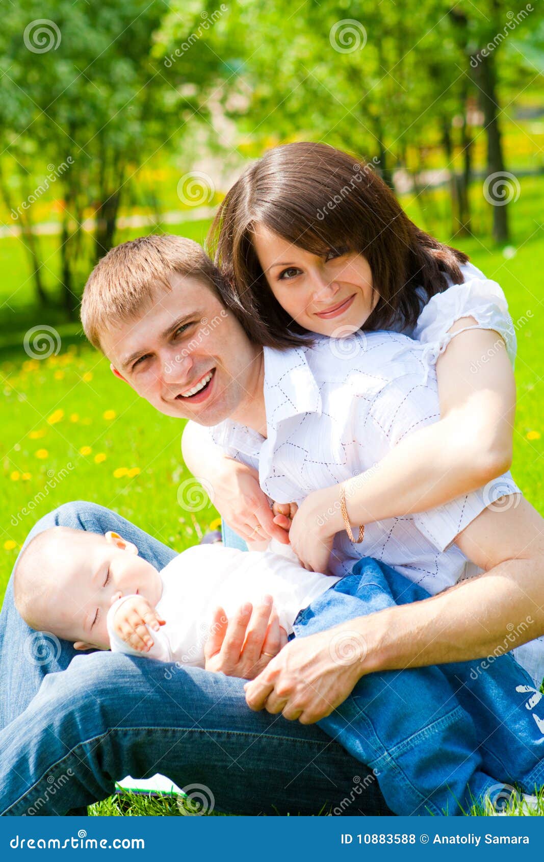 Cheerful family stock photo. Image of nature, daddy, cute - 10883588
