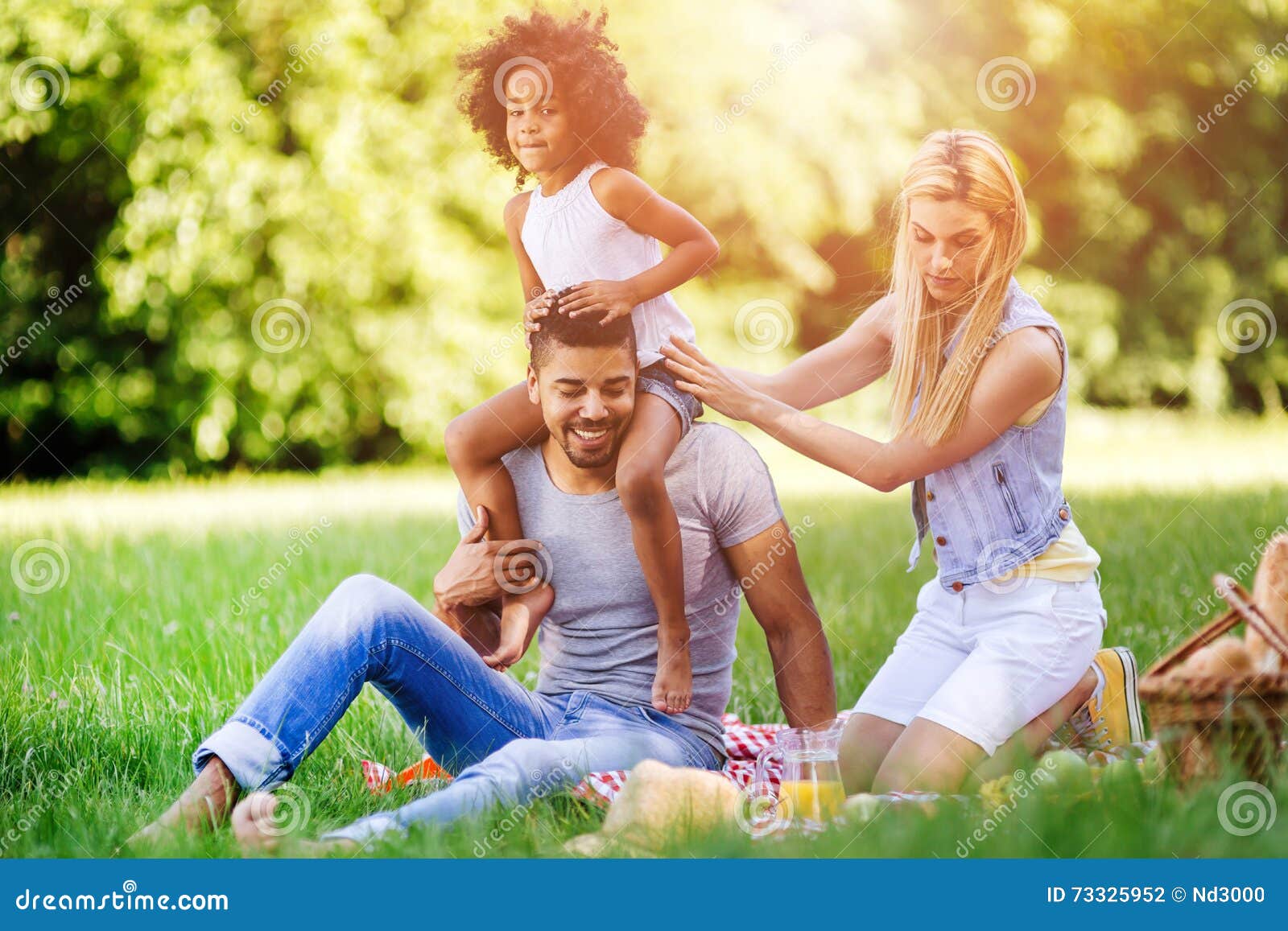 Cheerful Family Spending Time Together Stock Photo - Image of outside ...