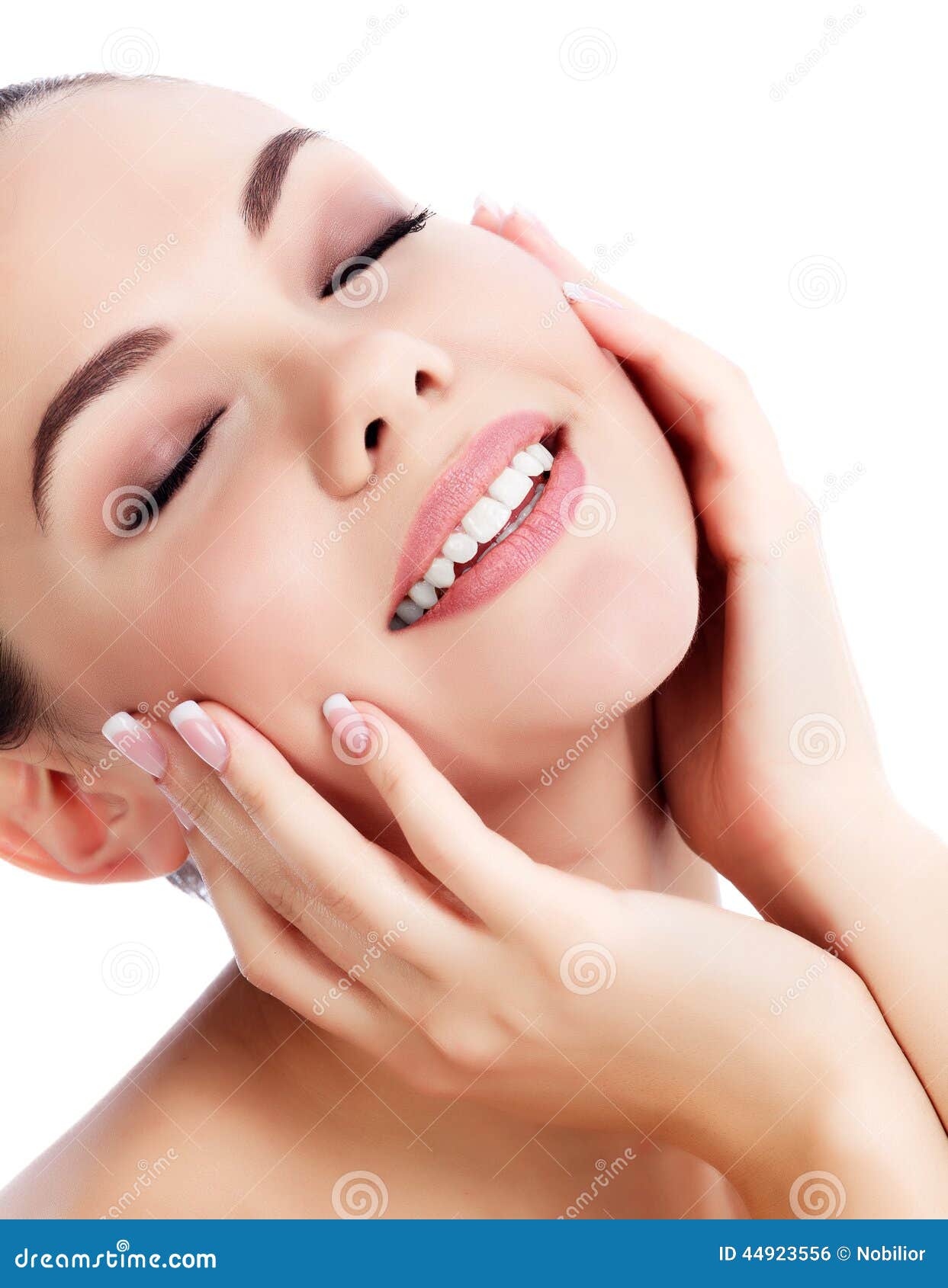 Cheerful Female with Fresh Clear Skin Stock Photo - Image of cosmetics ...