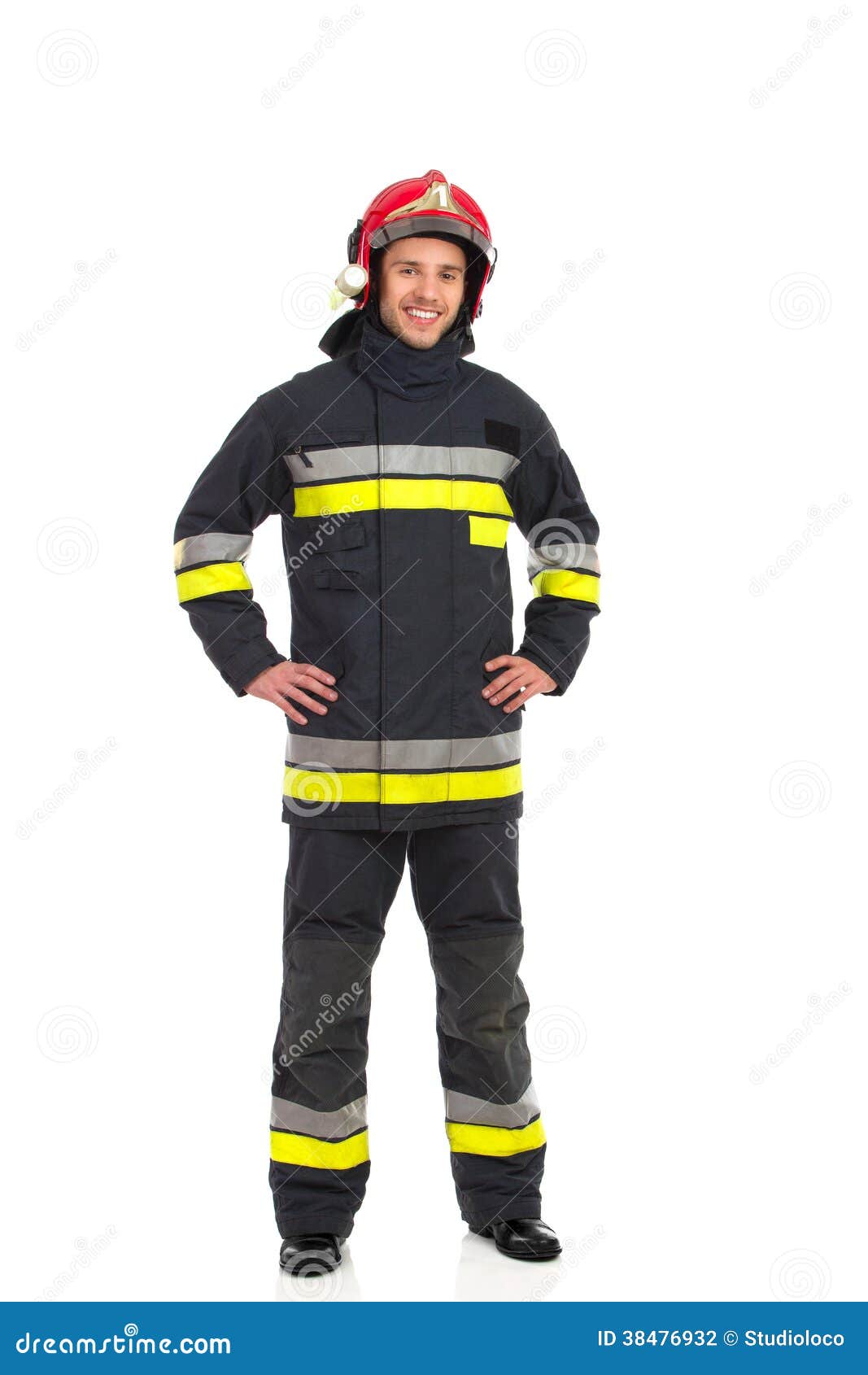 Fireman Posing With An Axe. Stock Photography | CartoonDealer.com #48377948