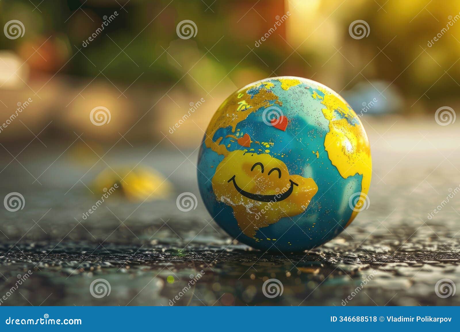 A Cheerful Globe with a Smiley Face, Ideal for Use in Educational ...