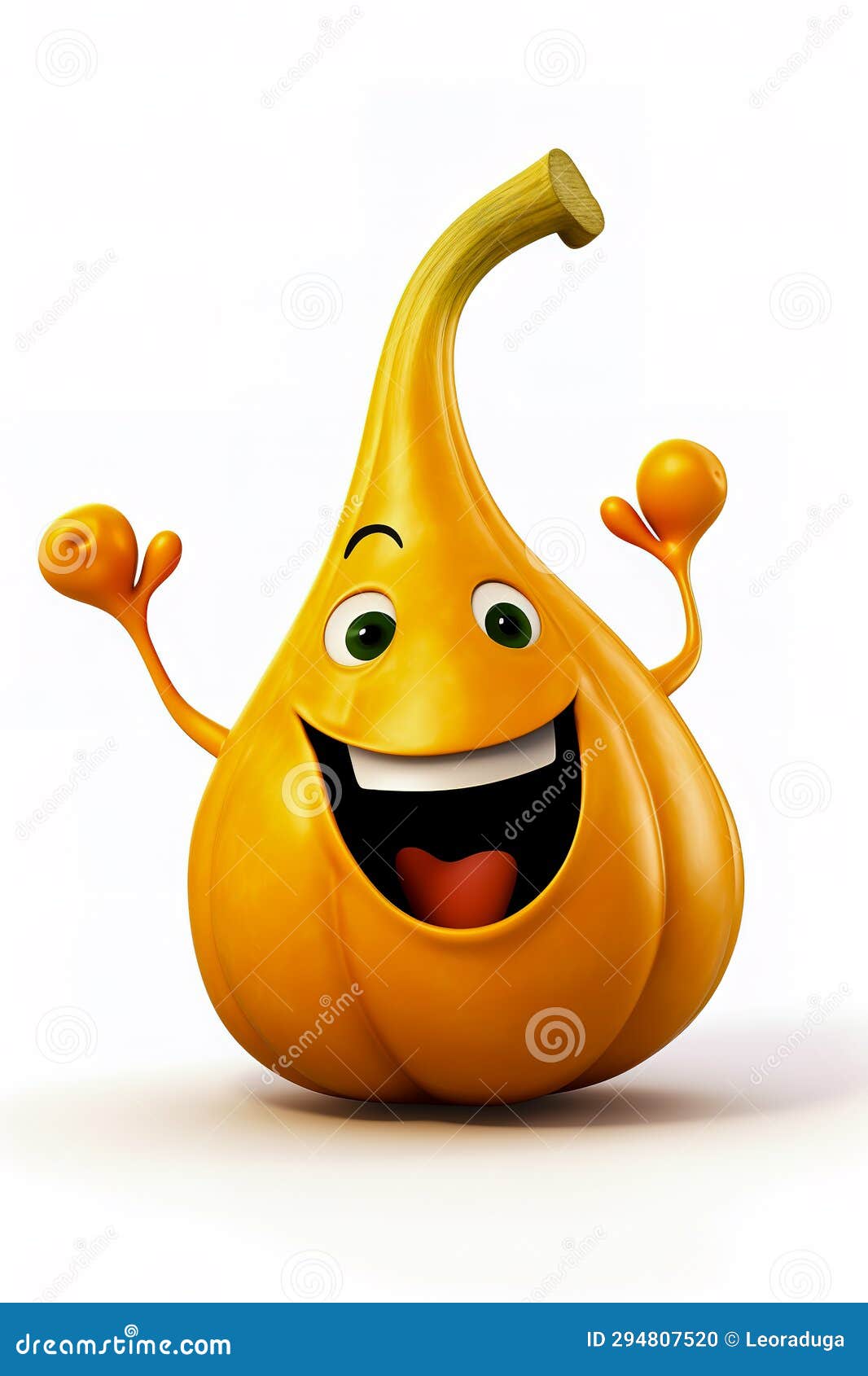 Cheerful Gourd Character Clipart On White Background Royalty-Free Stock ...