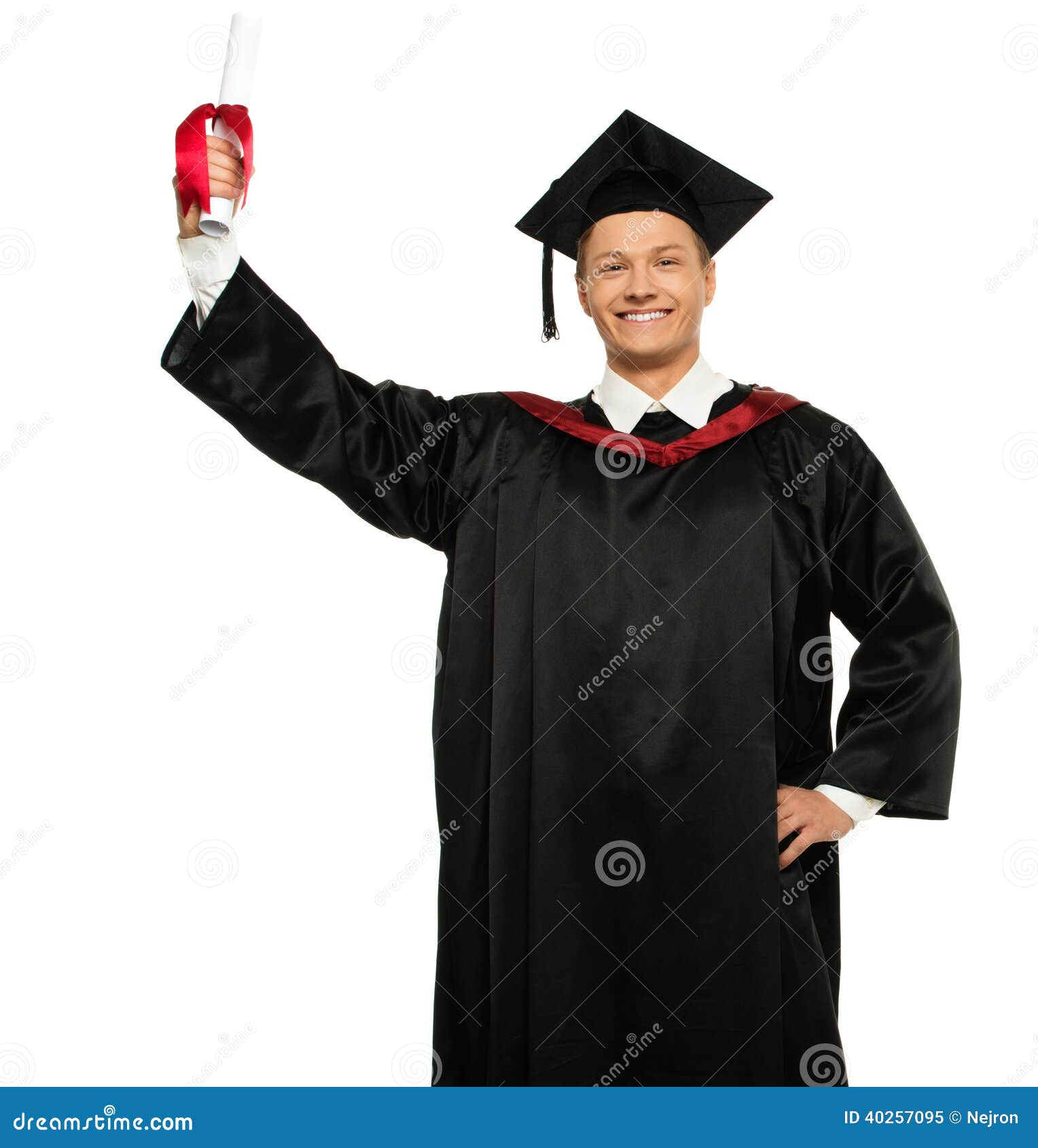 Cheerful graduated man stock image. Image of cheerful - 40257095