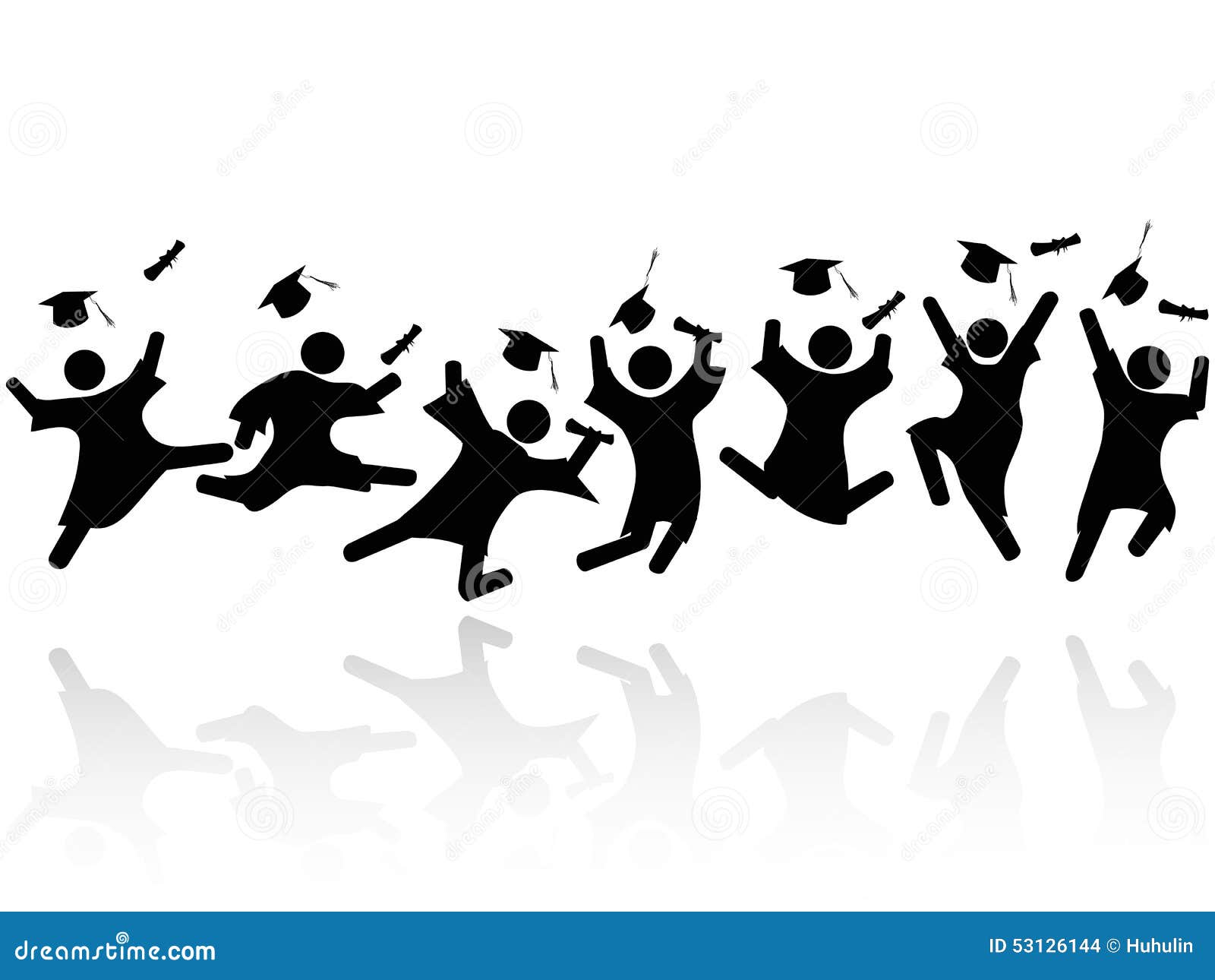 Graduated Students Throwing A Cap And Celebrating University Graduation ...