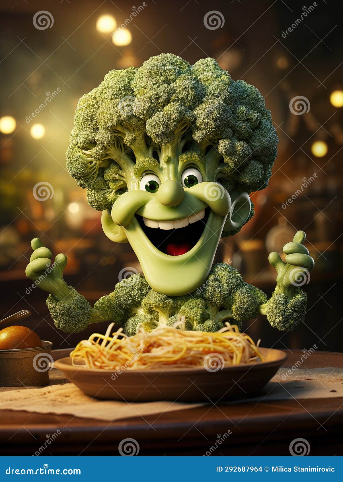 Cheerful Greens: Happy Broccoli with a Friendly Face and Infectious ...
