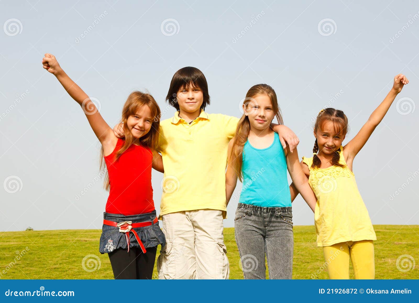 Cheerful group of children stock photo. Image of cheerful - 21926872