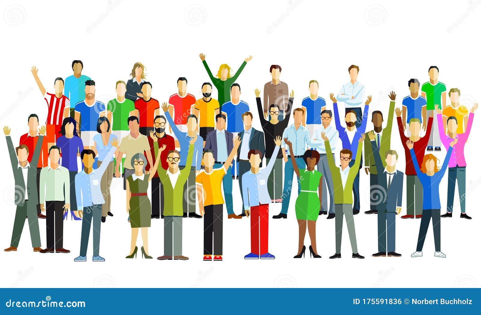 Cheerful Group of People in the Community - Illustration Stock Vector ...