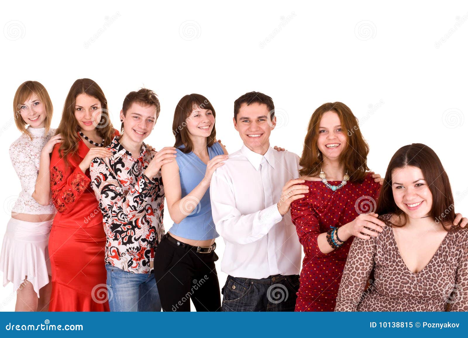 Cheerful Group of Young People. Stock Image - Image of isolated, cute ...