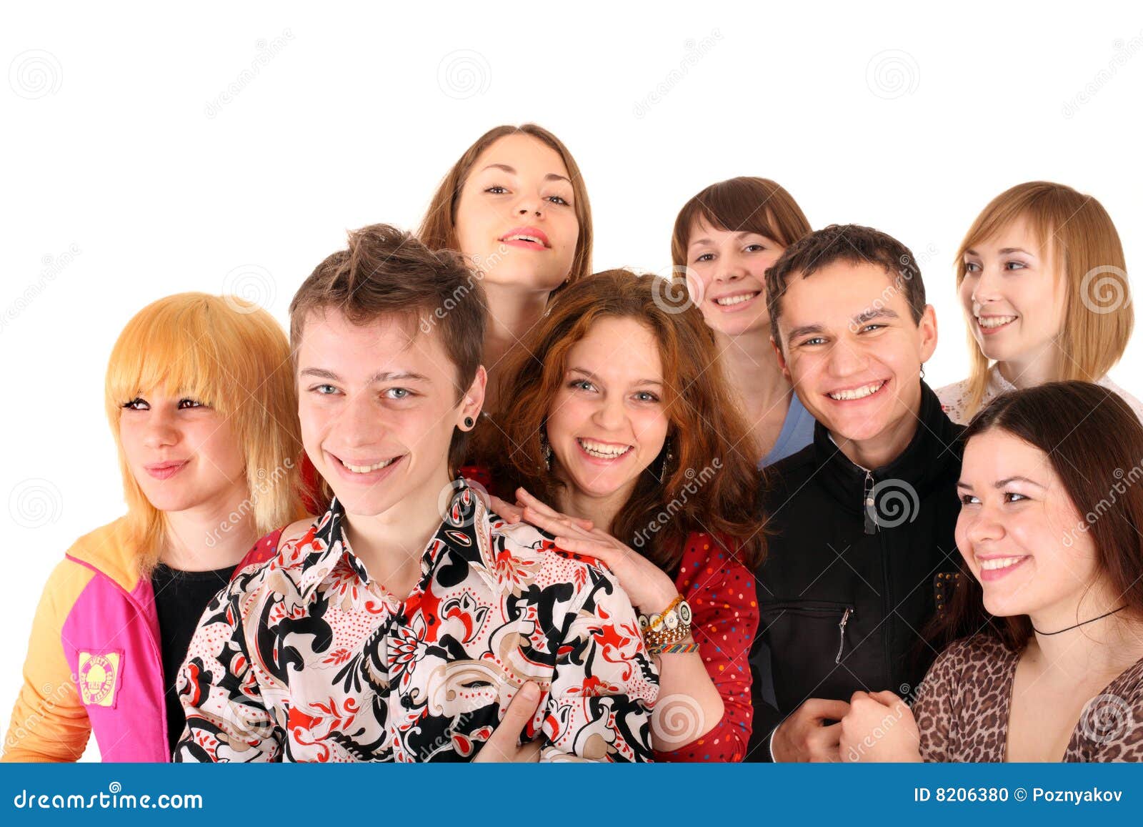 Cheerful Group of Young People. Stock Photo - Image of happiness, model ...