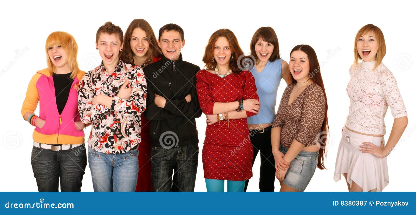 Cheerful Group of Young People. Stock Image - Image of adult, caucasian ...