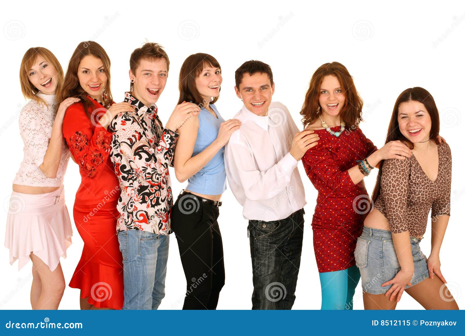 Cheerful Group of Young People. Stock Image - Image of hair, group: 8512115