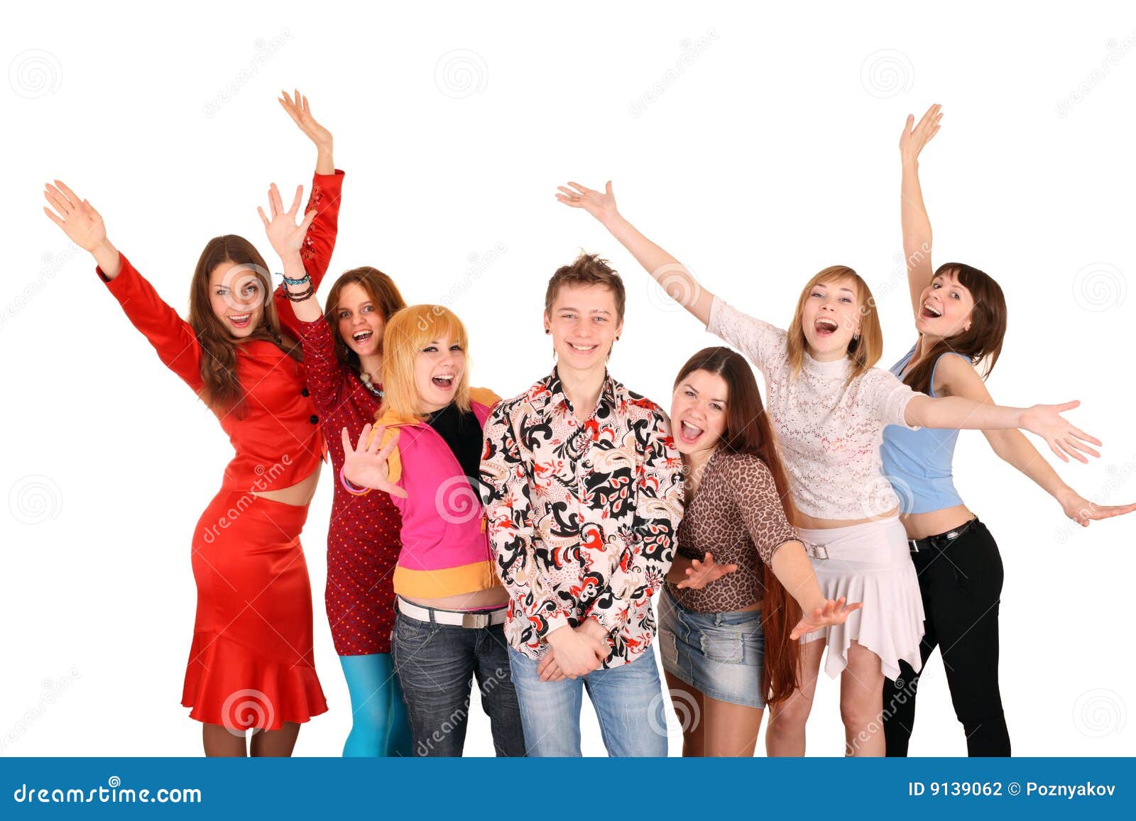 Cheerful Group of Young People. Stock Photo - Image of caucasian ...