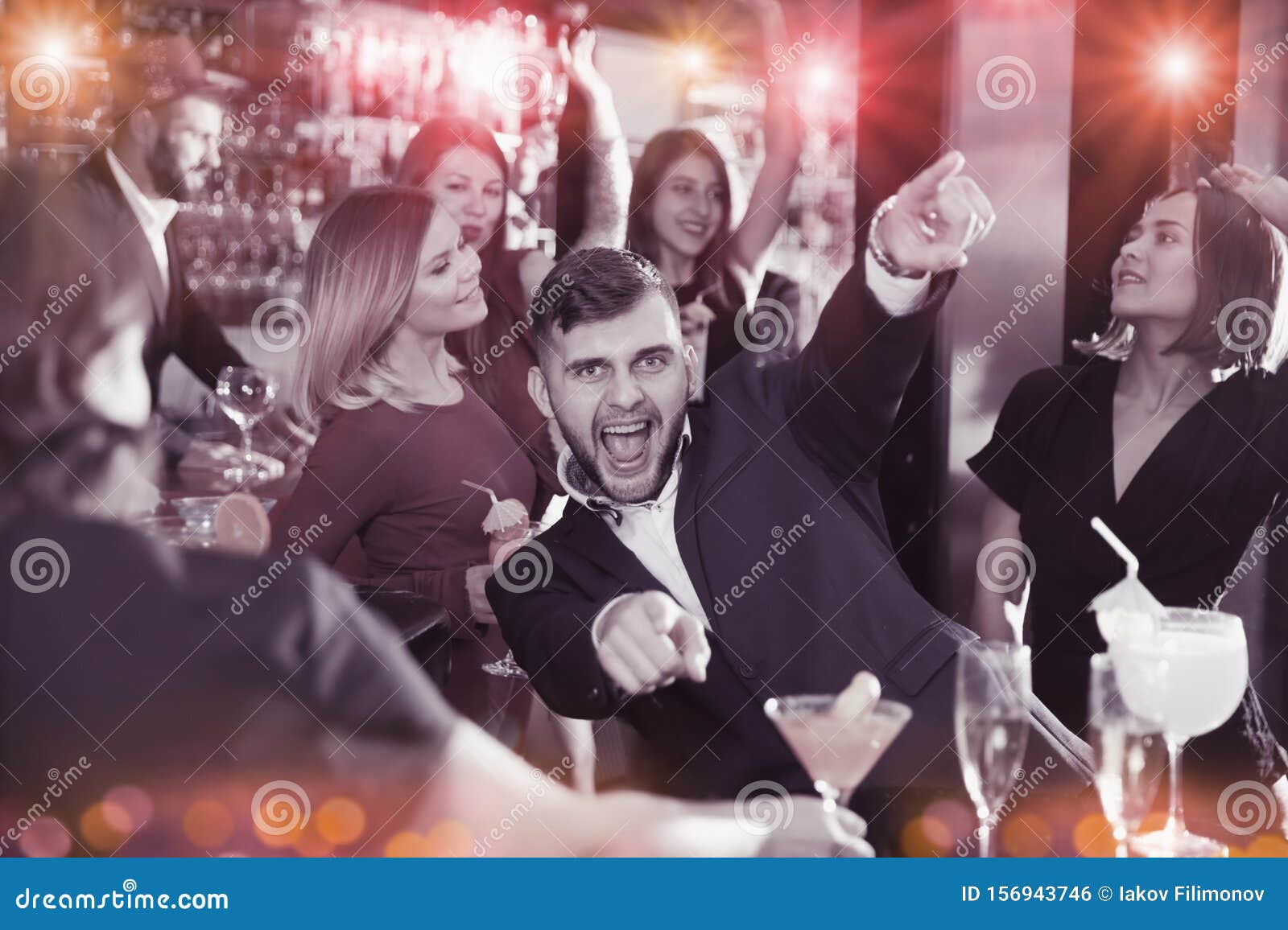 Guy Expressively Dancing in Bar Stock Photo - Image of nightclub, disco ...