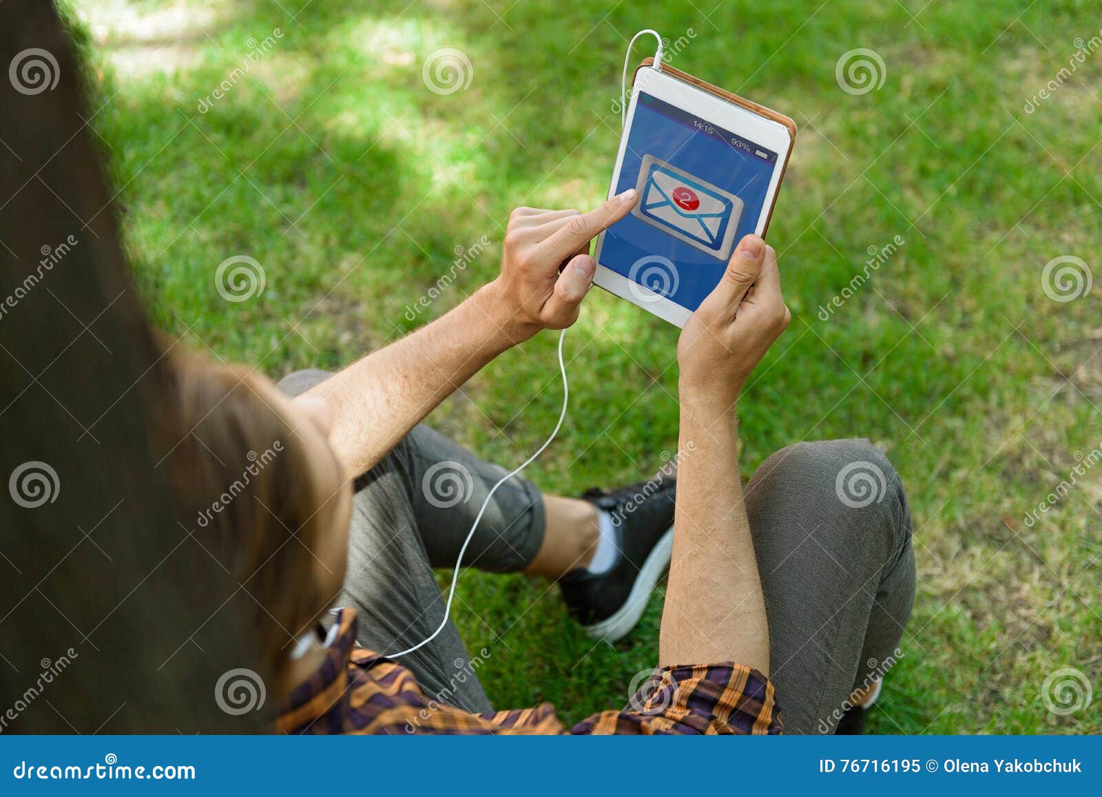 Cheerful Guy Using Gadget for Communication Stock Image - Image of ...