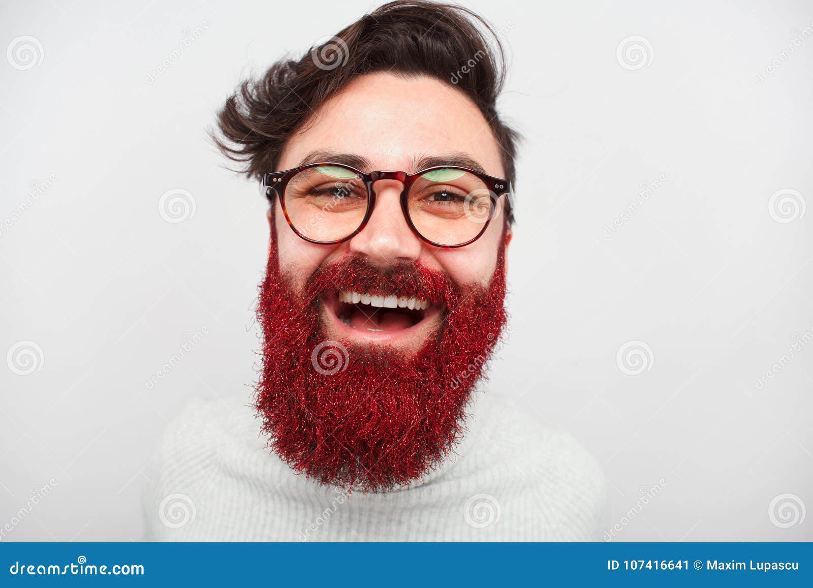 Cheerful Handsome Man With Red Beard Stock Image Image Of Hairstyle