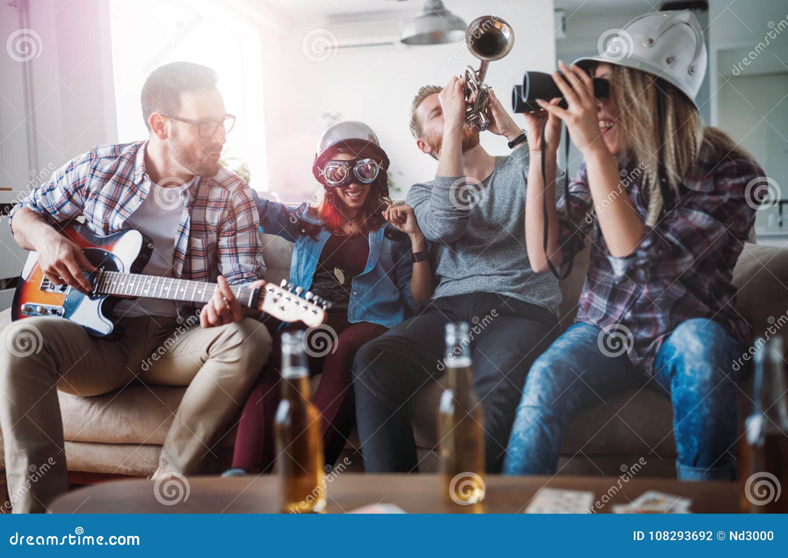 Cheerful Happy Group of Friends Having Fun Stock Photo - Image of ...