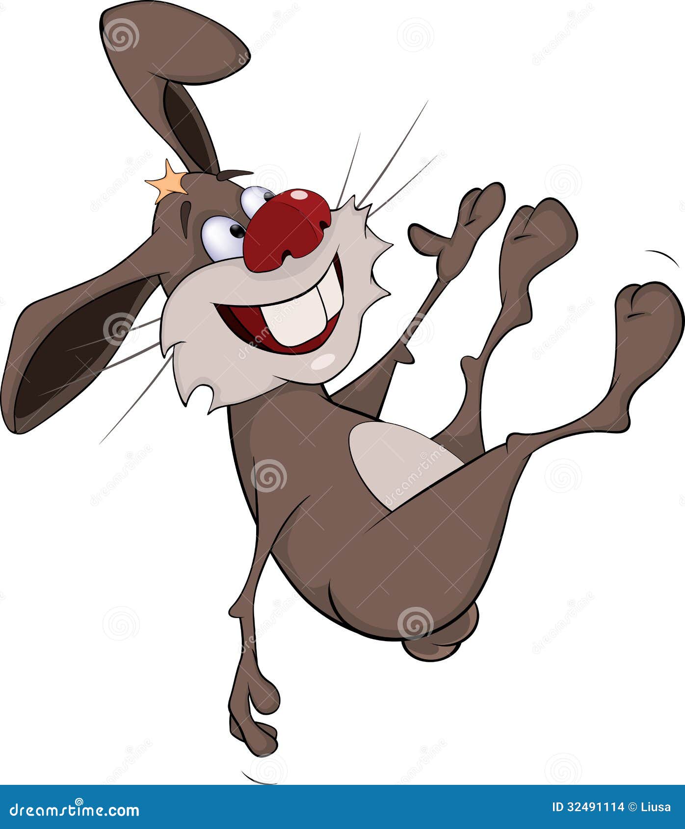 Cheerful Hare.Rabbit.Cartoon Stock Vector - Illustration of nature ...