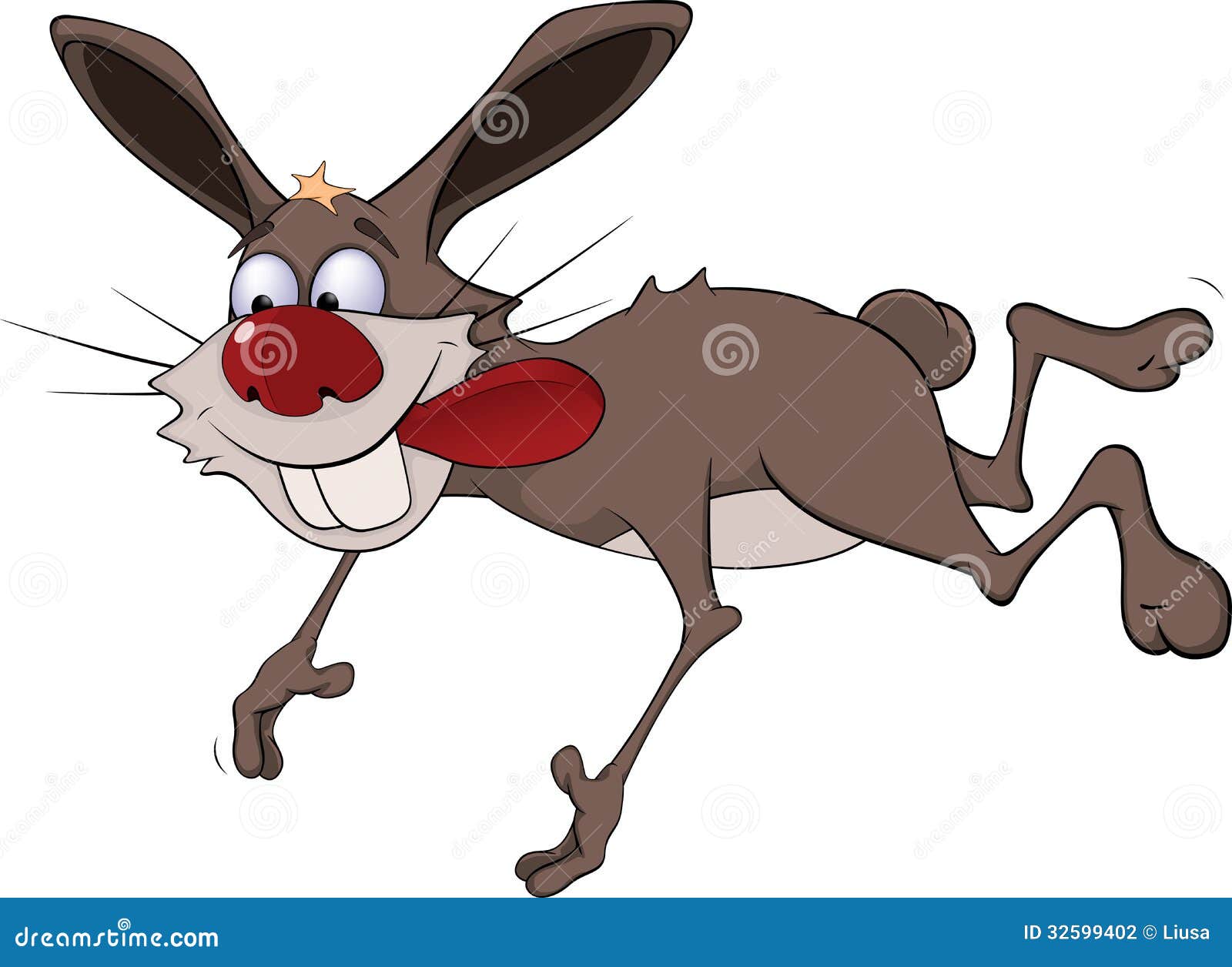 Cheerful Hare.Rabbit.Cartoon Stock Illustration - Illustration of ...