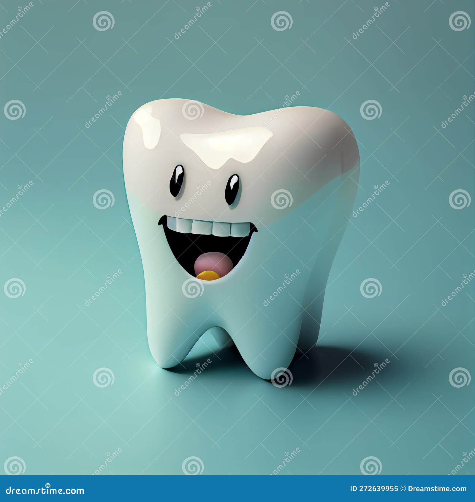 Cheerful Human Tooth. AI Generated. Stock Illustration - Illustration ...