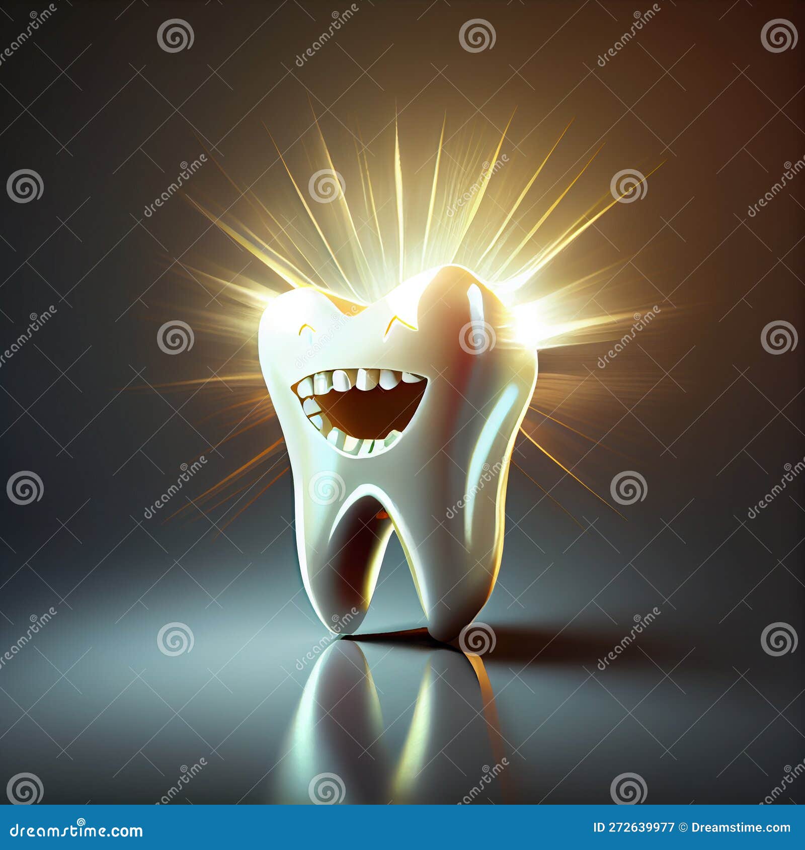 Cheerful Human Tooth. AI Generated. Stock Illustration - Illustration ...