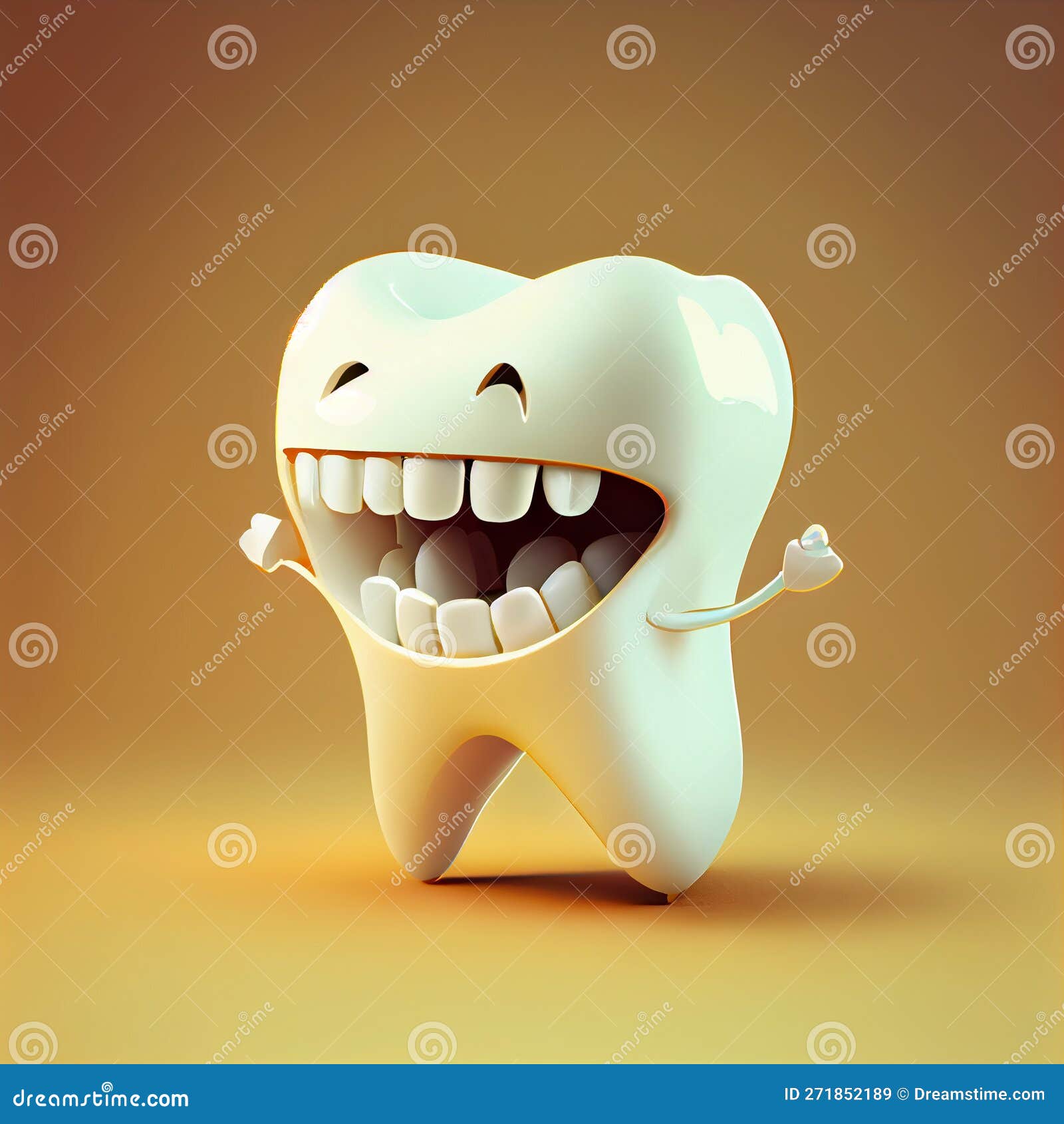 Cheerful Human Tooth. AI Generated. Stock Illustration - Illustration ...