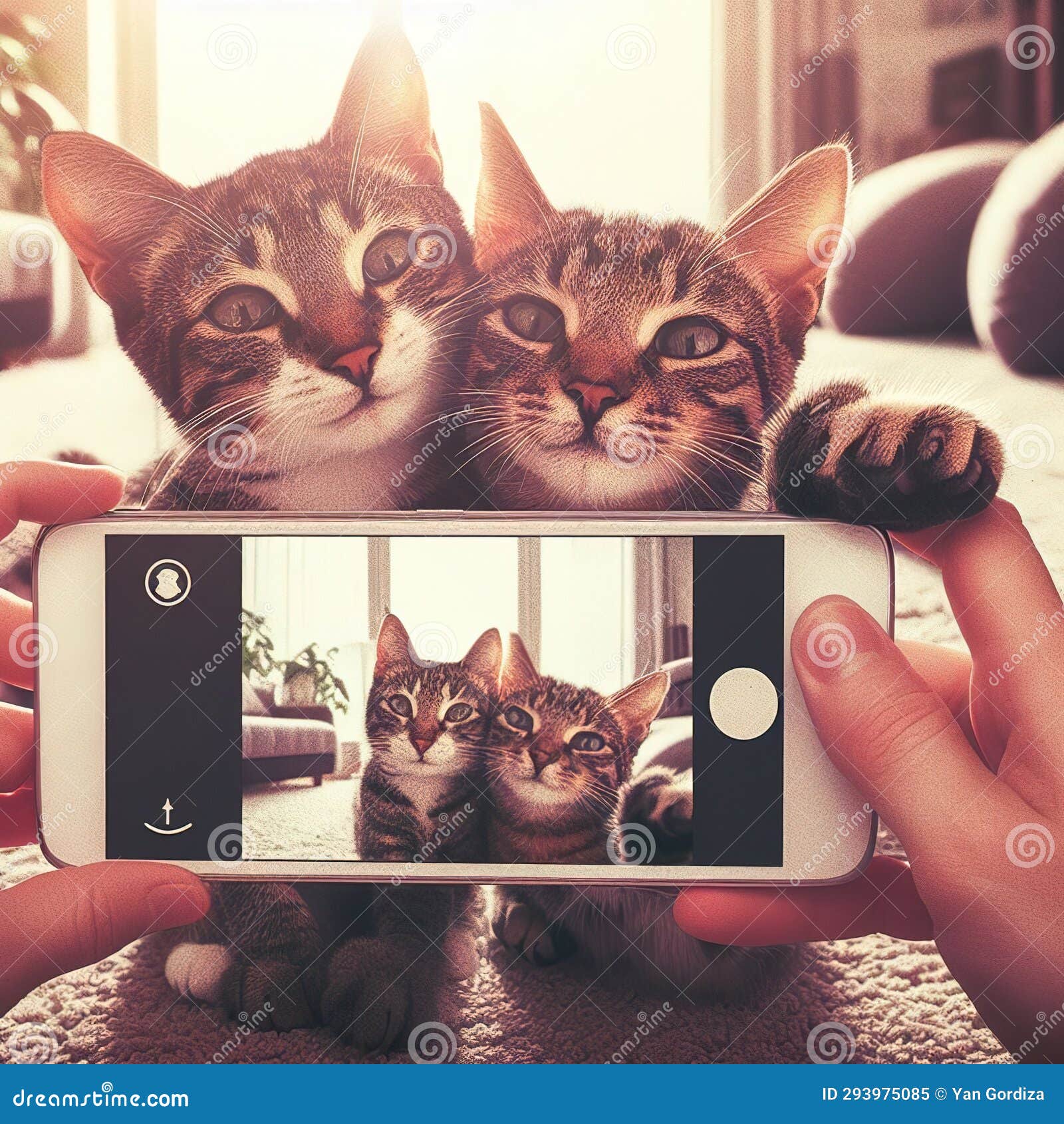 A Cheerful Illustration On The Theme Of Animals Taking Selfies ... A Cheerful Illustration On The Theme Of Animals Taking Selfies ...